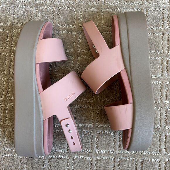 CROCS | Shoes | Crocs Brooklyn Low Wedge Platform Sandal Womens 7 Pink ...